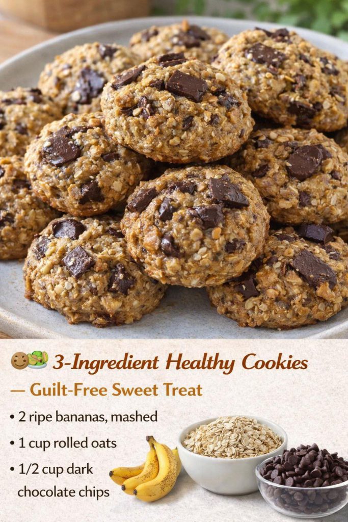 Easy 3-Ingredient Healthy Cookies – Best Recipes